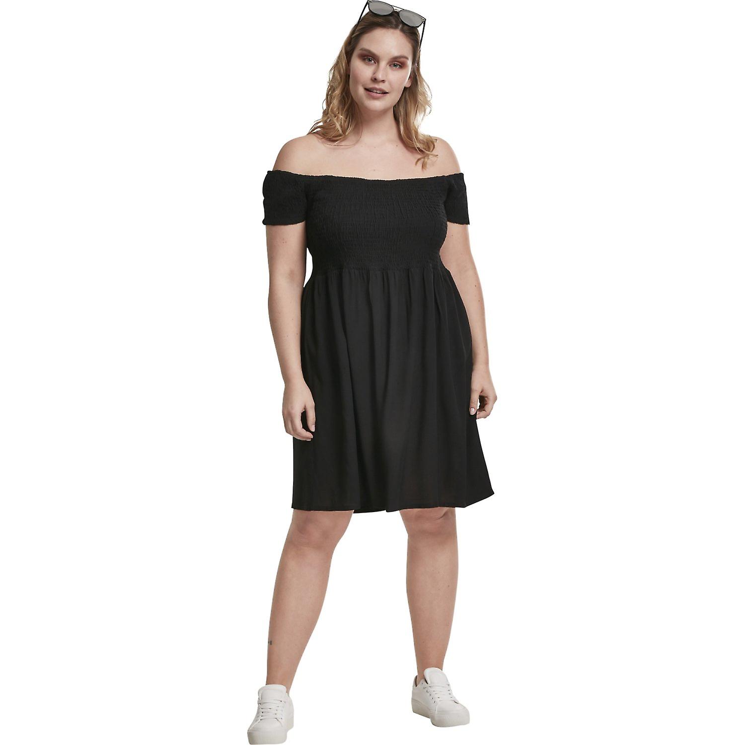 Urban Classics Ladies-Smoked Off Shoulder Summer Dress | Fruugo UK