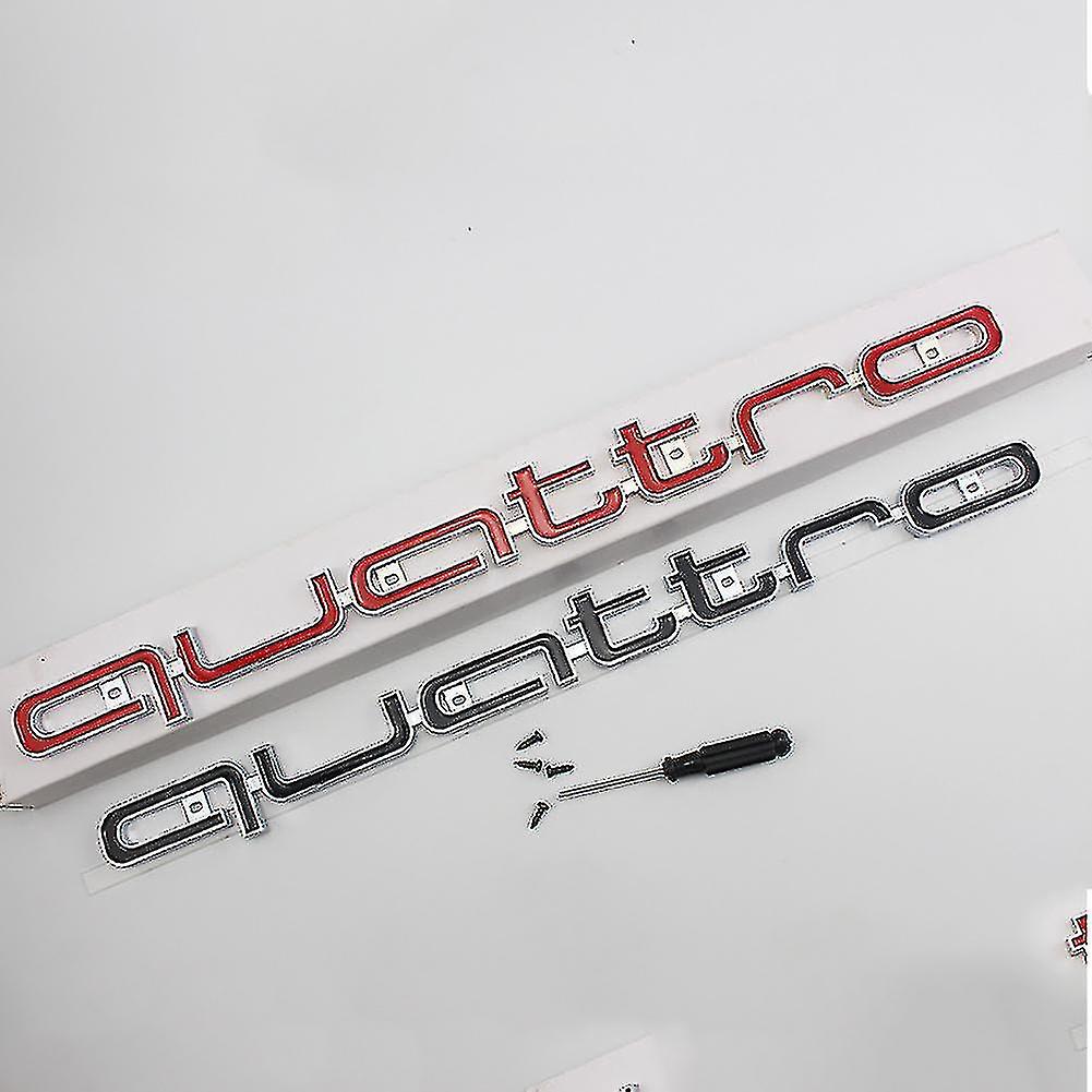 Cool Quattro Logo Badge Emblem Car Sticker Front Grill Lower Trim For ...