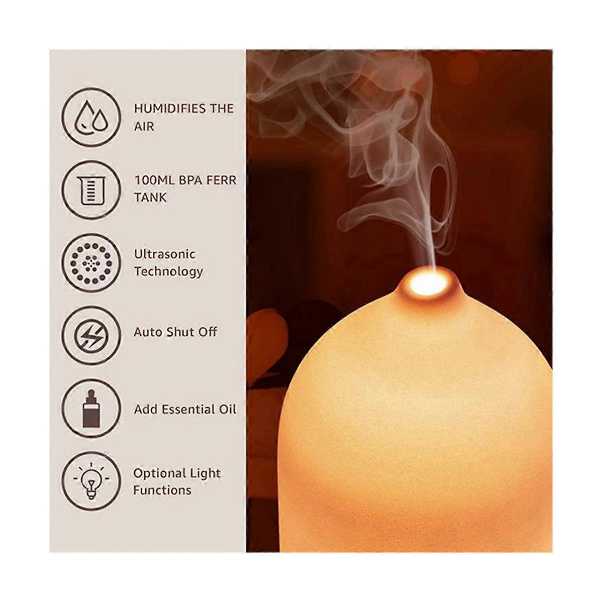 250ML Aromatherapy Essential Oil Diffuser Air Humidifier Cool with 7 ...