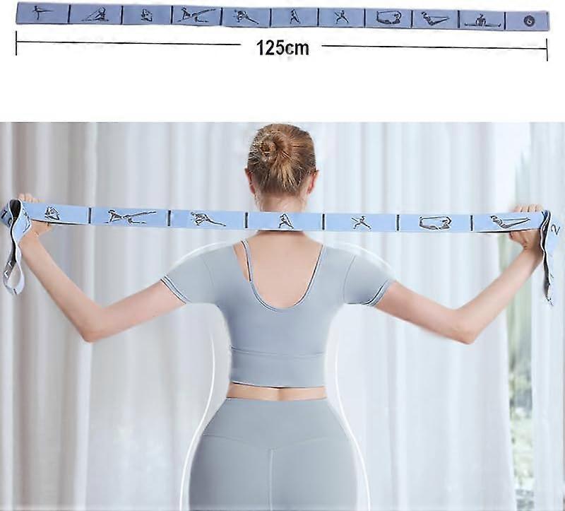 Yoga Strap, Yoga Mat Strap, Sports Stretch Elastic Exercise Band with 8 ...