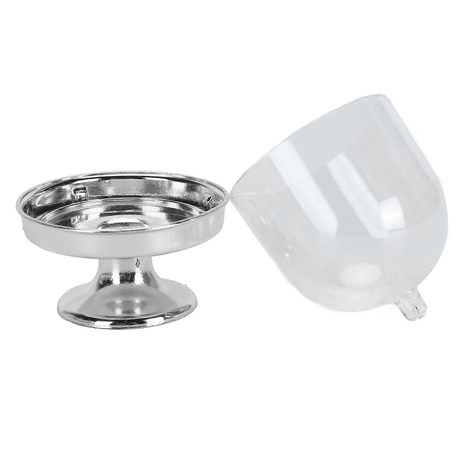 12pcs Mini Cake Plate with Lid Plastic Mini Cake Stand with Dome Cover ...