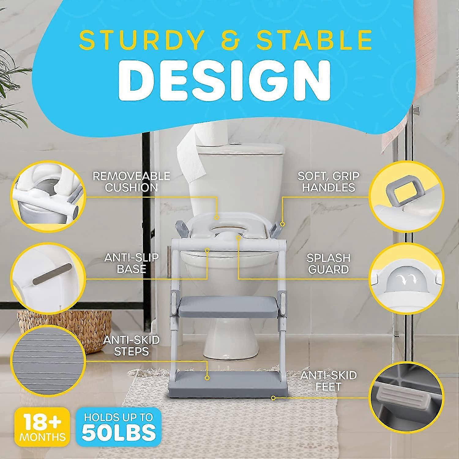 Potty Training Seat For Toddler Boys & Girls - Toddlers Foldable Potty ...