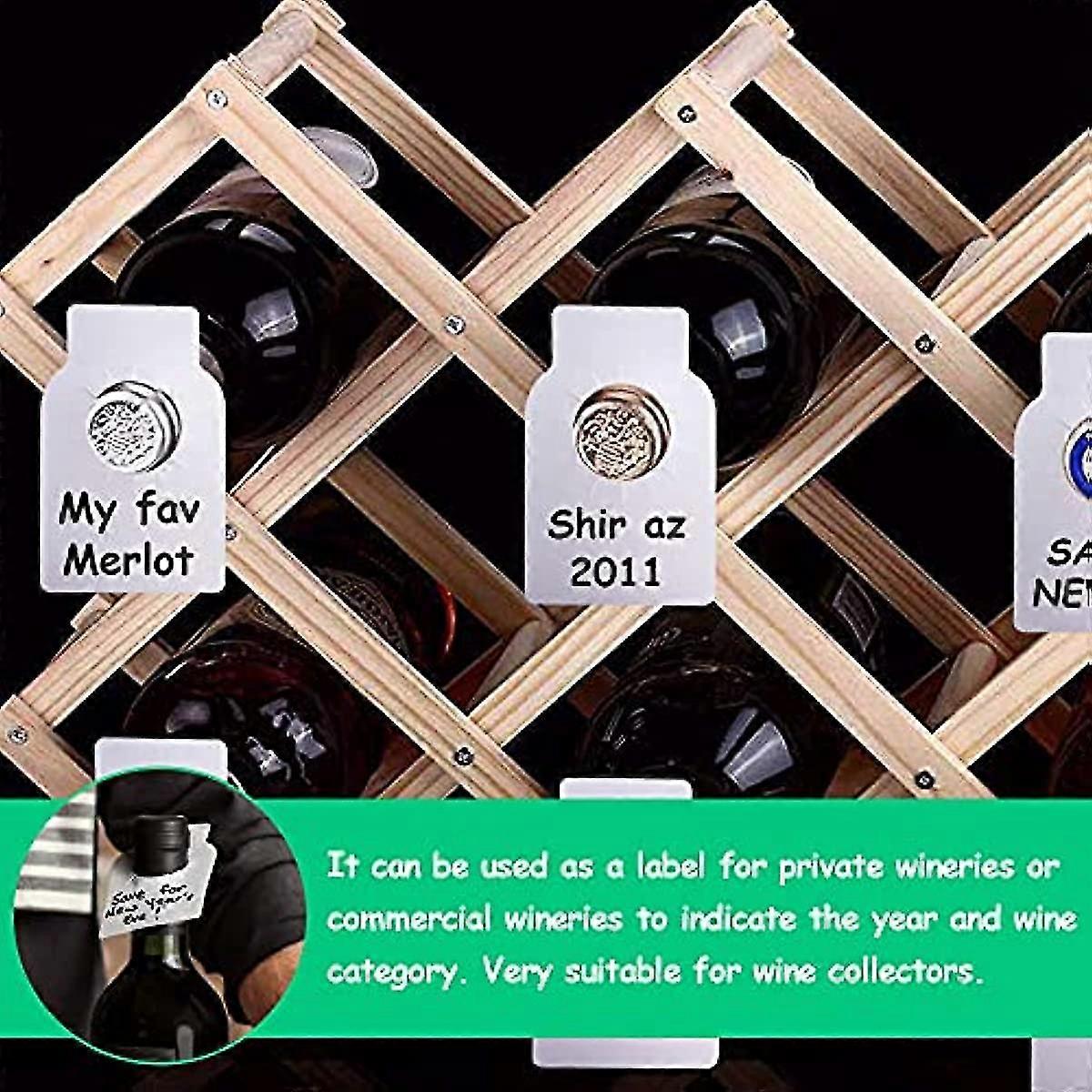 200 Pcs Wine Bottle Tags, Pvc Wine Cellar Neck Labels Wine Champagne ...