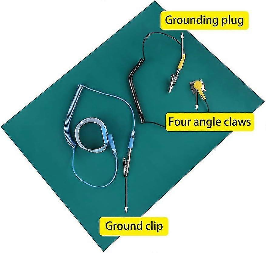 Anti-static Wrist Strap With Anti Static Mat, Alligator Clip, And ...