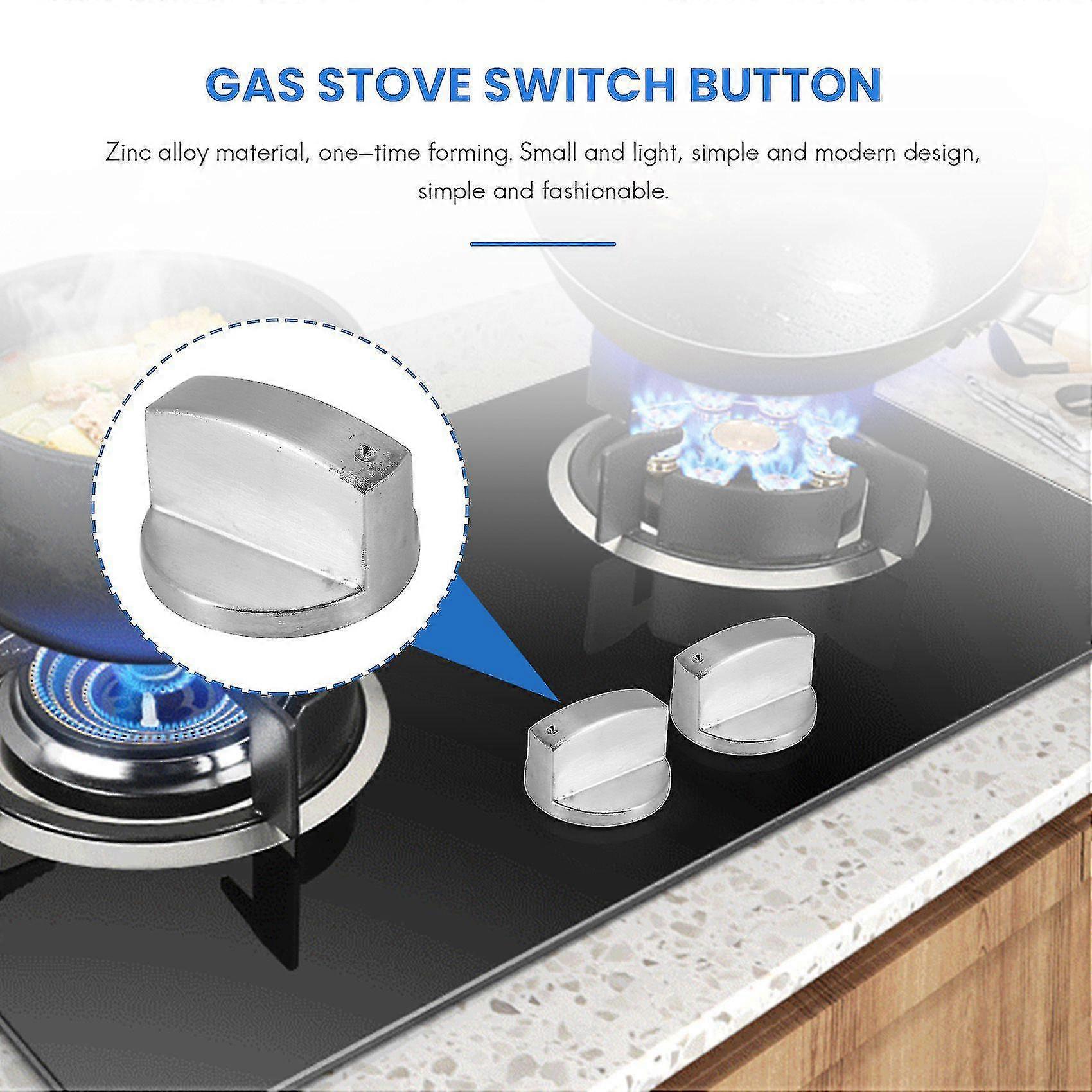 Brushed Metal Gas Stove Knobs Cooker Control Switch Range Oven Knobs ...