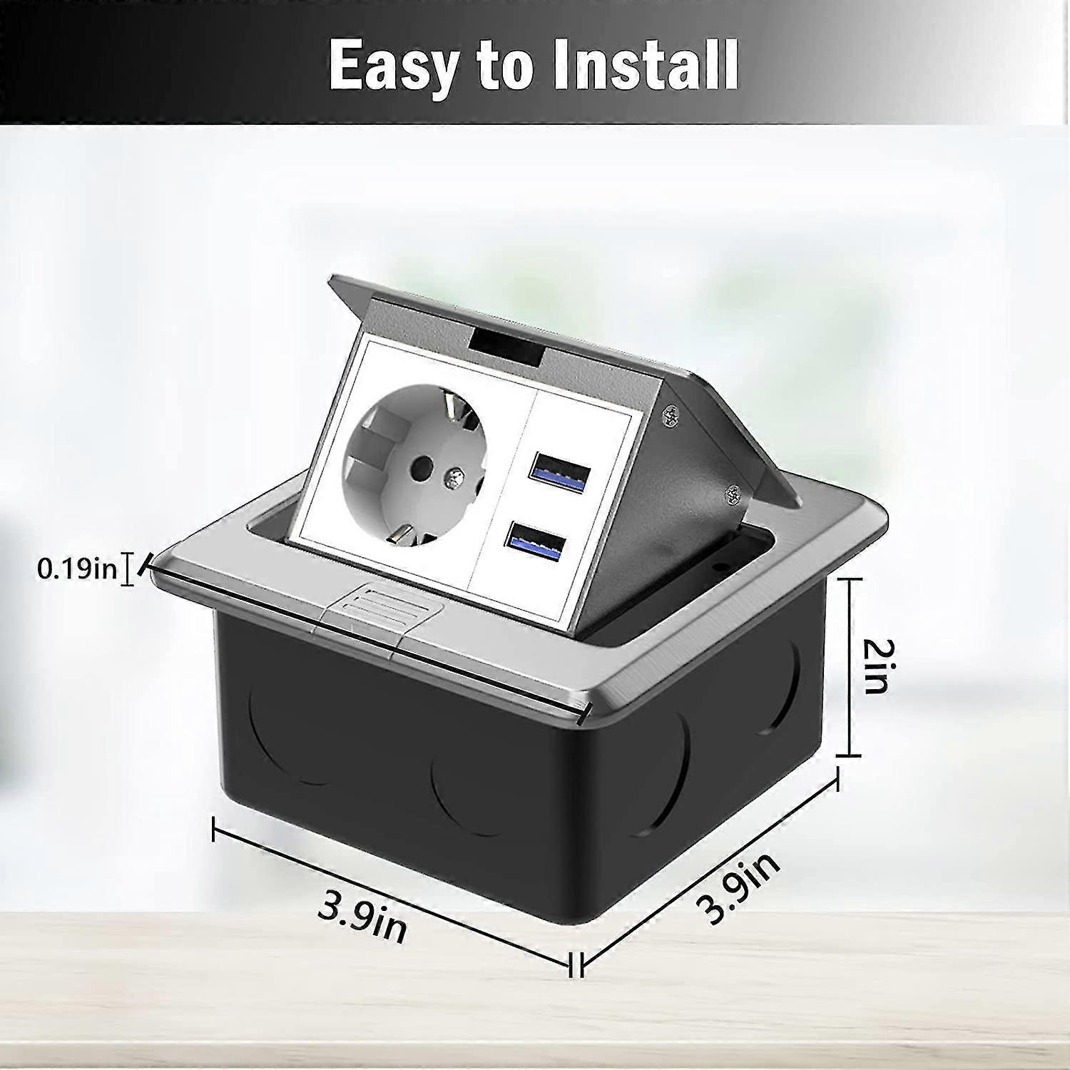 Waterproof floor socket recessed countertop 1 socket 2 desktop usb ...