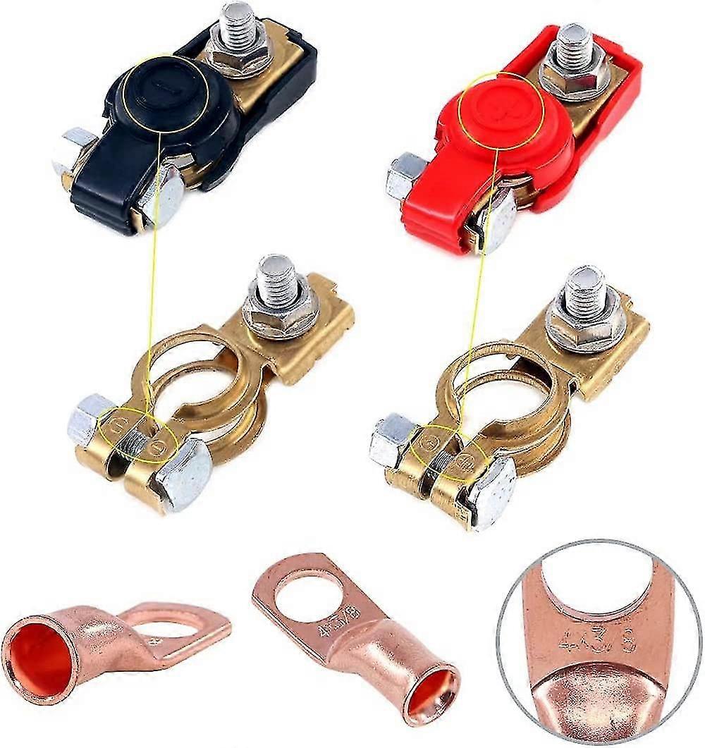 1 Pair Battery Terminals Battery Terminal Lug Clamp Connector With 6 ...