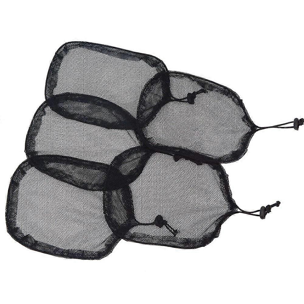 5Pcs Black Weaving Net Cap Ponytail Net with Elastic Drawstring for ...