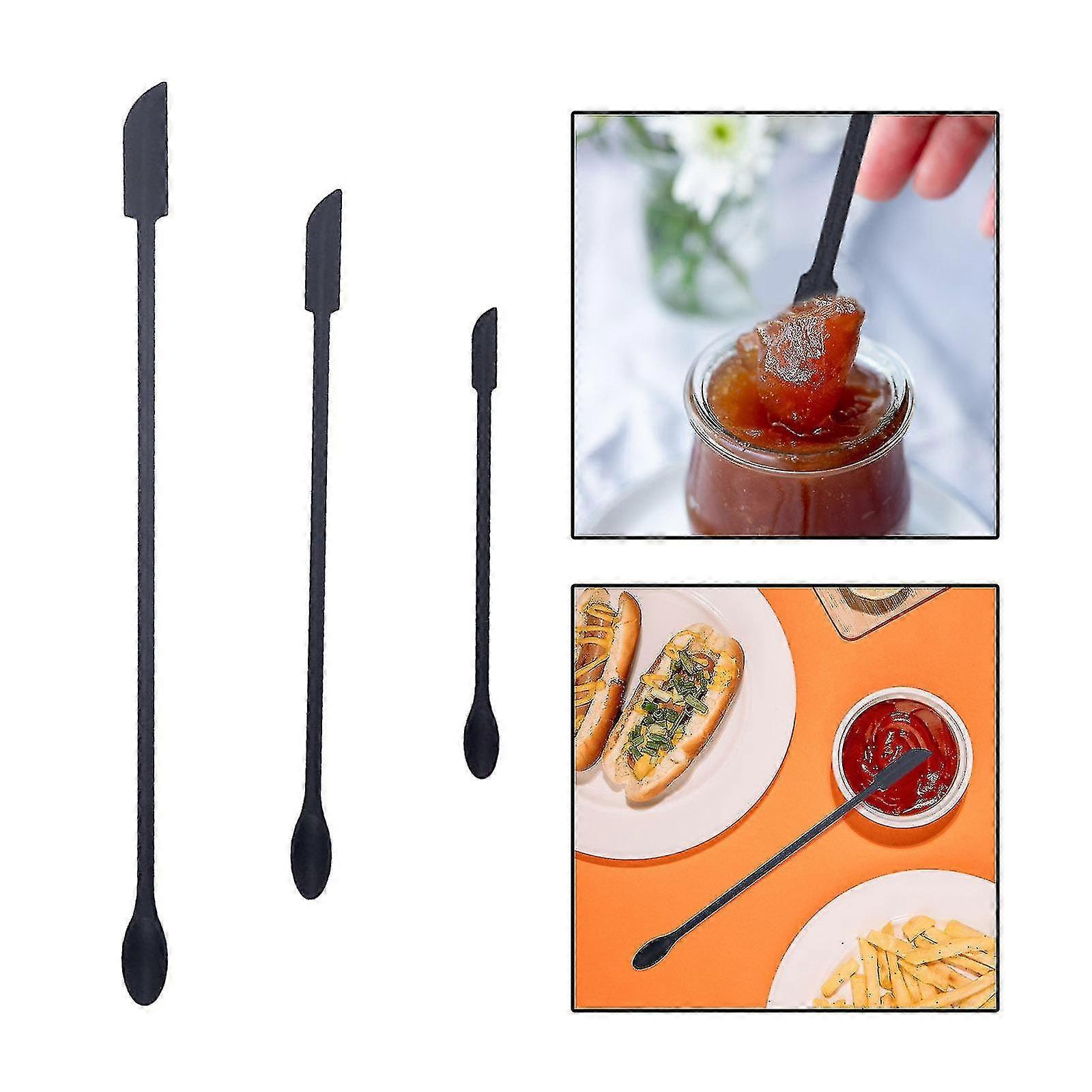 3x Mini Silicone Spatula Set Food Scraper Durable Small Spoon For ...