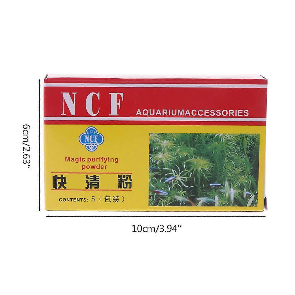 5 Pack Aquarium Water Clarifier Powder Fish Tanks Water Cleaner Removes ...