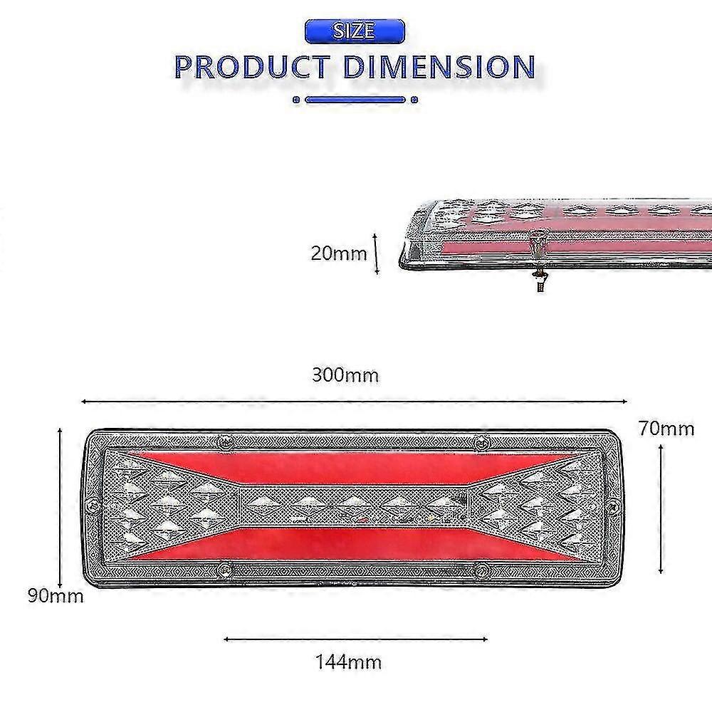 2pcs Waterproof 12v Trailer Truck Led Rear Taillight Boat Rv Caravan ...