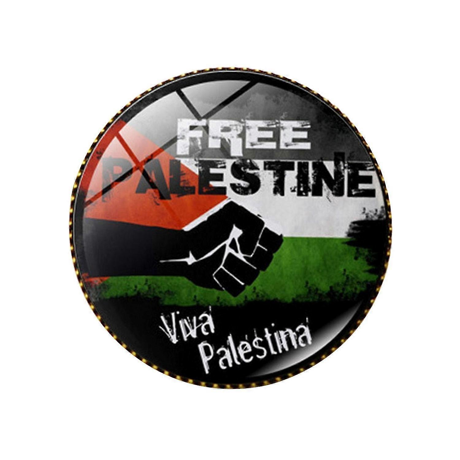 Free Palestine Letter Print Brooch Palestine Country Flag Round Pin ...