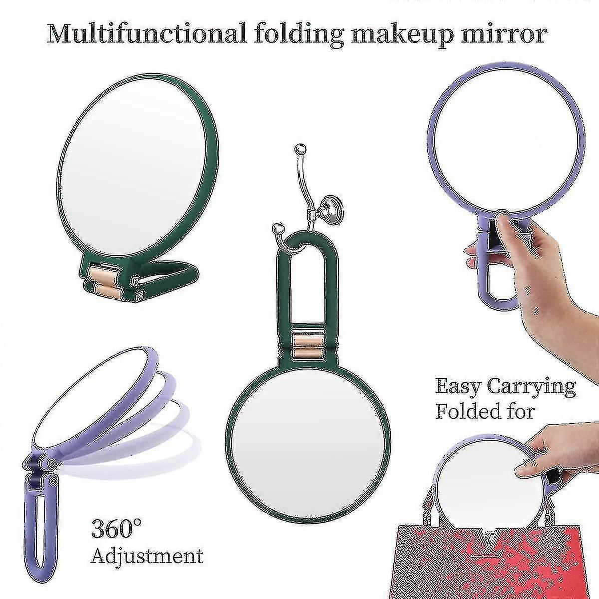 15x Magnifying Hand Held Mirror,double Side Folding Hand Mirror For ...