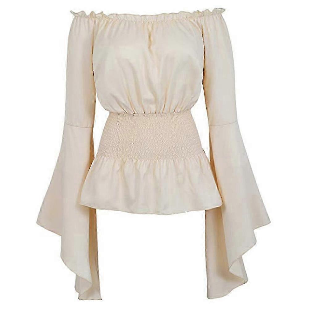 Womens Renaissance Retro Blouse Tops Medieval Victorian Off Shoulder ...