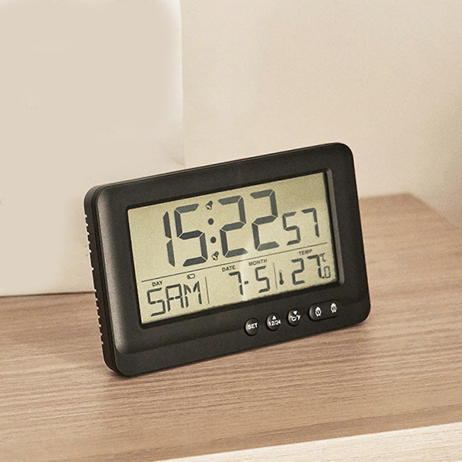 Easy to Read Digital Alarm Clock Temperature Date Display Clock Light ...