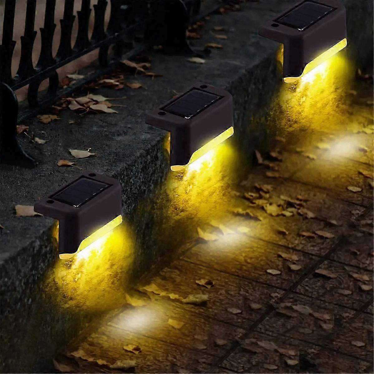 12PCS LED Solar Step Lamp Path Stair Outdoor Garden Lights Waterproof ...
