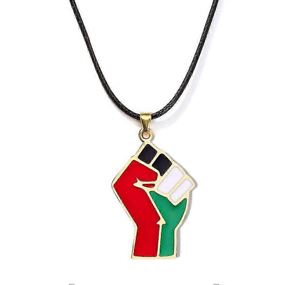 Palestine Flag Fist Necklace Pendants with 50cm Chain Palestinian ...