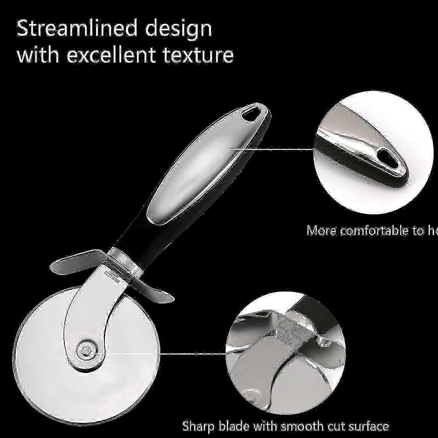 Professional Stainless Steel Pizza Cutter Wheel with Finger Guard & Non ...