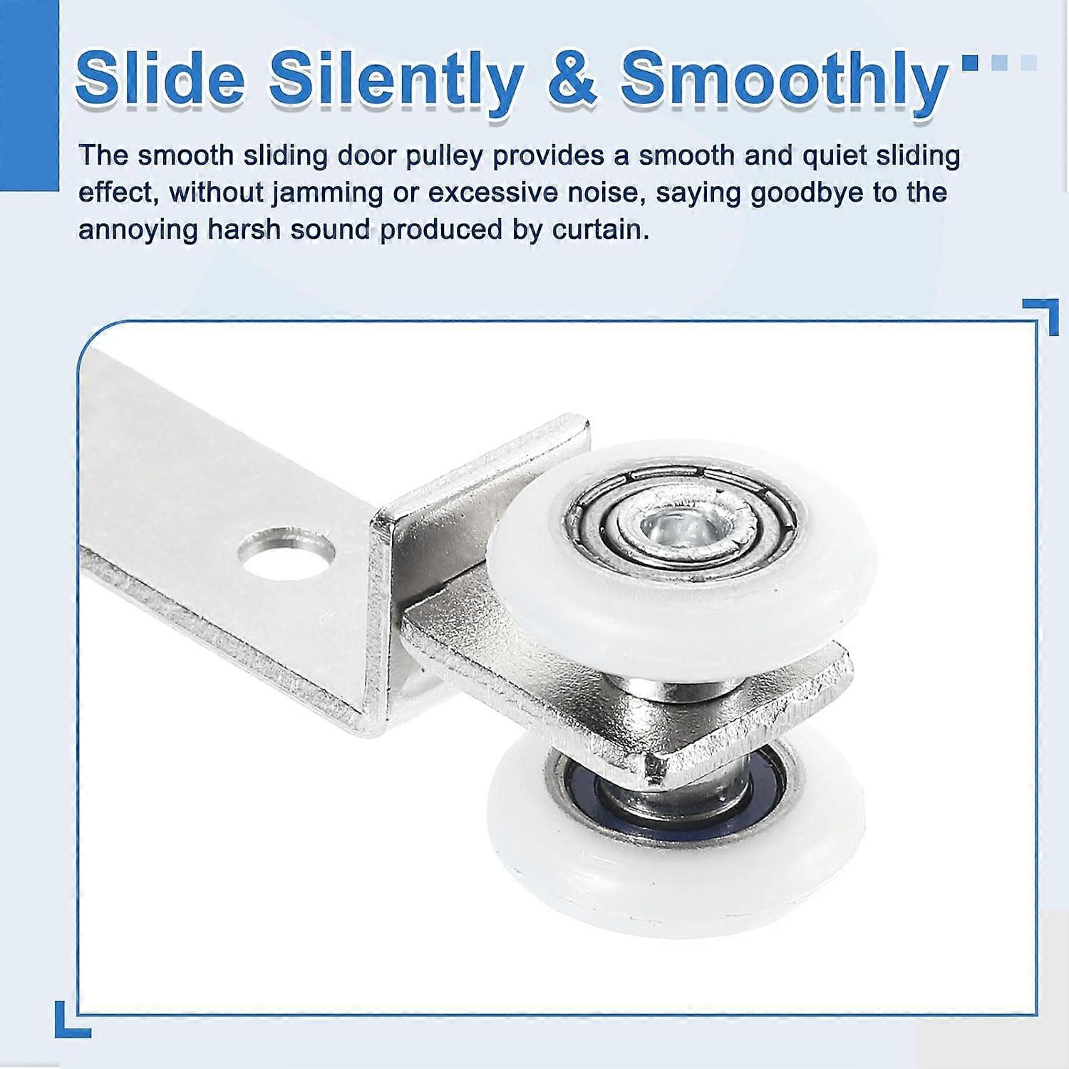 4Pcs Heavy Duty Curtain Track Rollers with Durable Steel Hanging Wheels ...