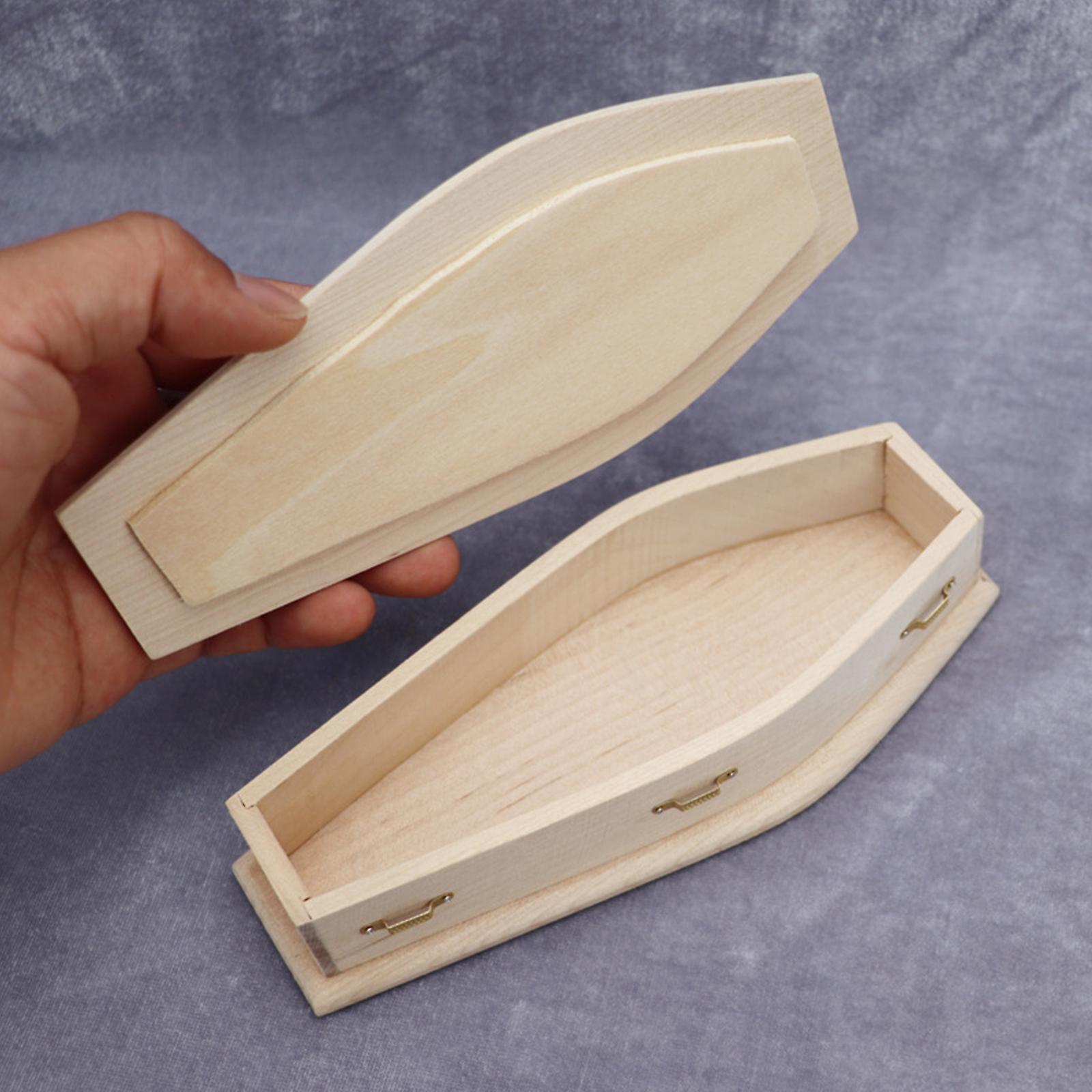 Miniature Wooden Coffin Model Mini Dollhouse Coffins Box Wood Crafts ...