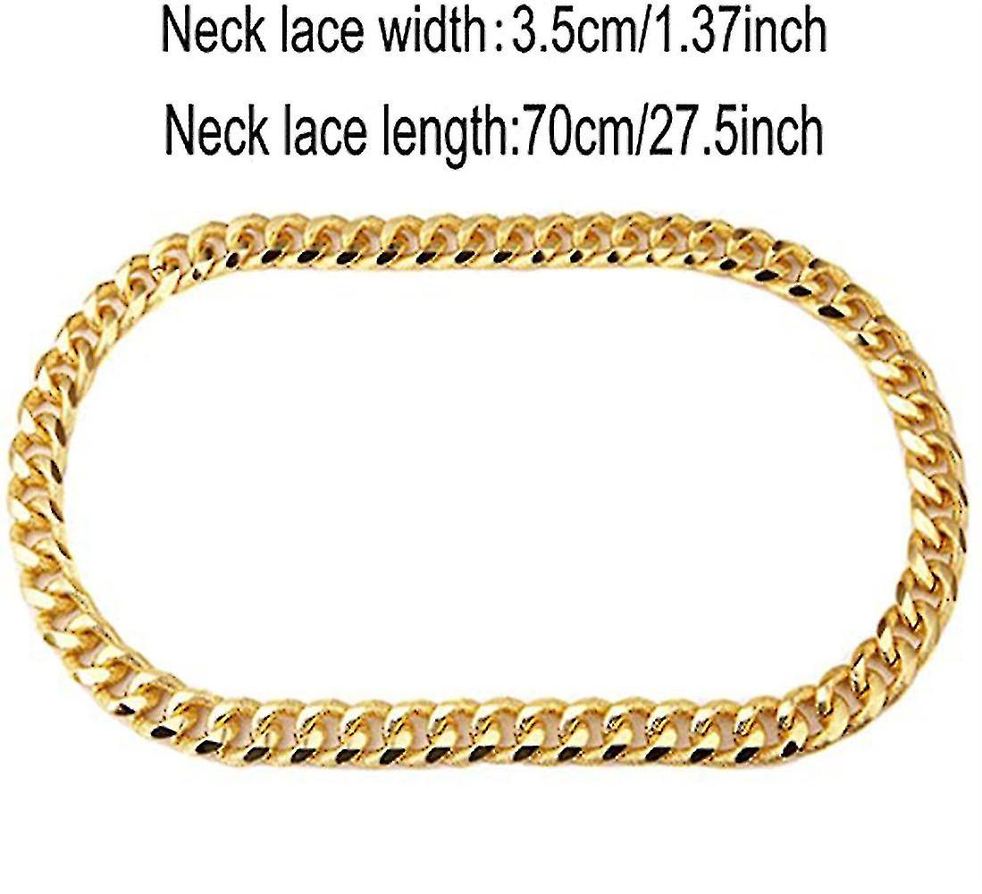 Men Chunky Necklace, Rapper Fake Gold Chain 90s Hip Hop Fake Gold ...