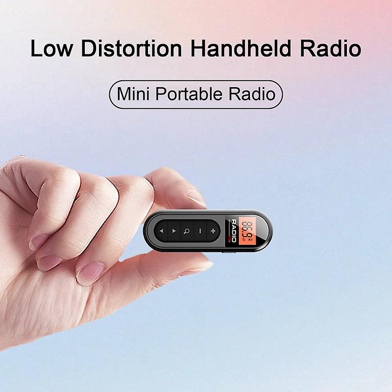 Portable Mini FM Radio Clip Design Clear Signal Low Distortion LCD ...