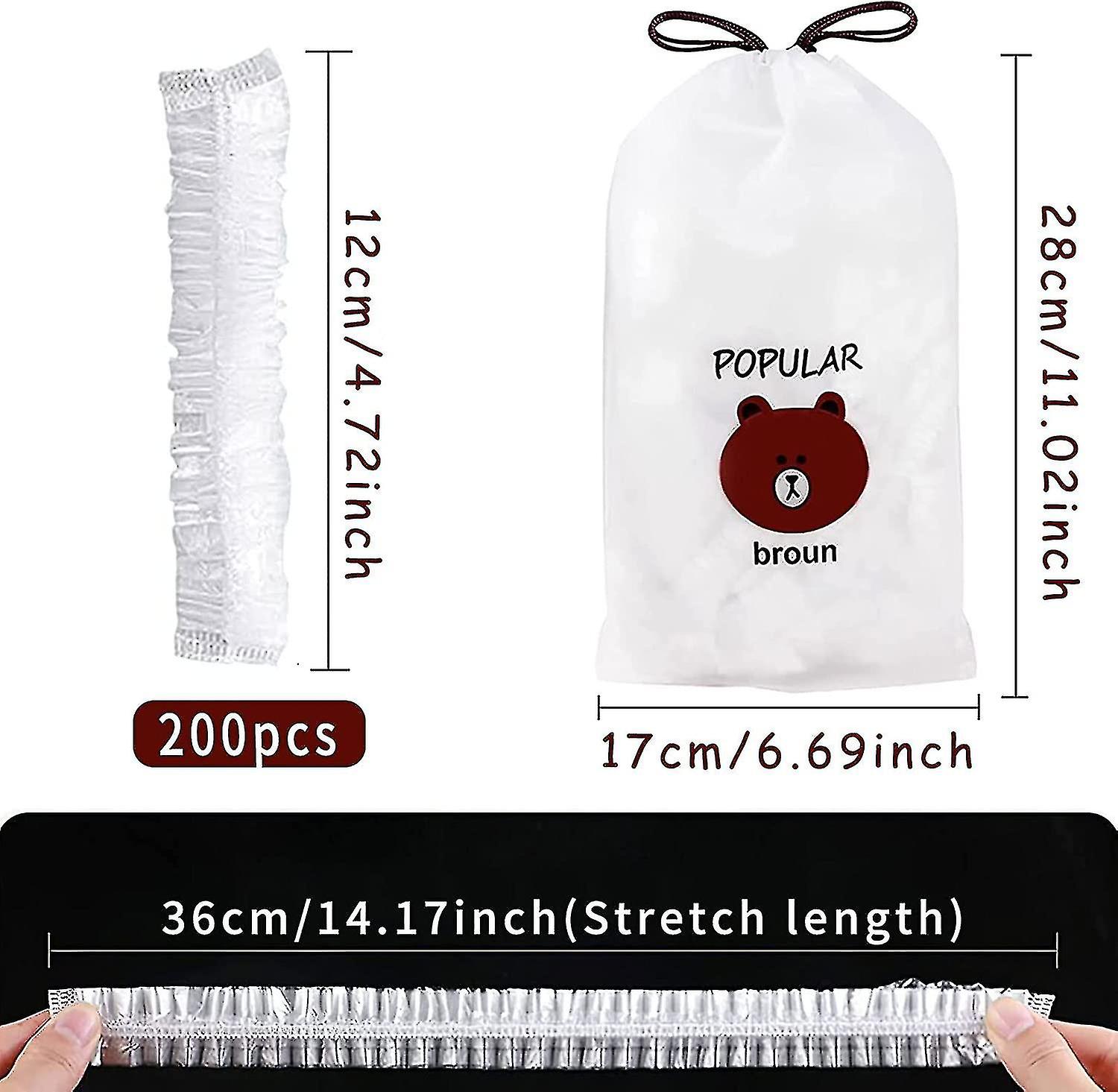 200 Pieces Fresh Storage Bags, Elastic Storage Covers For Vegetables Or ...