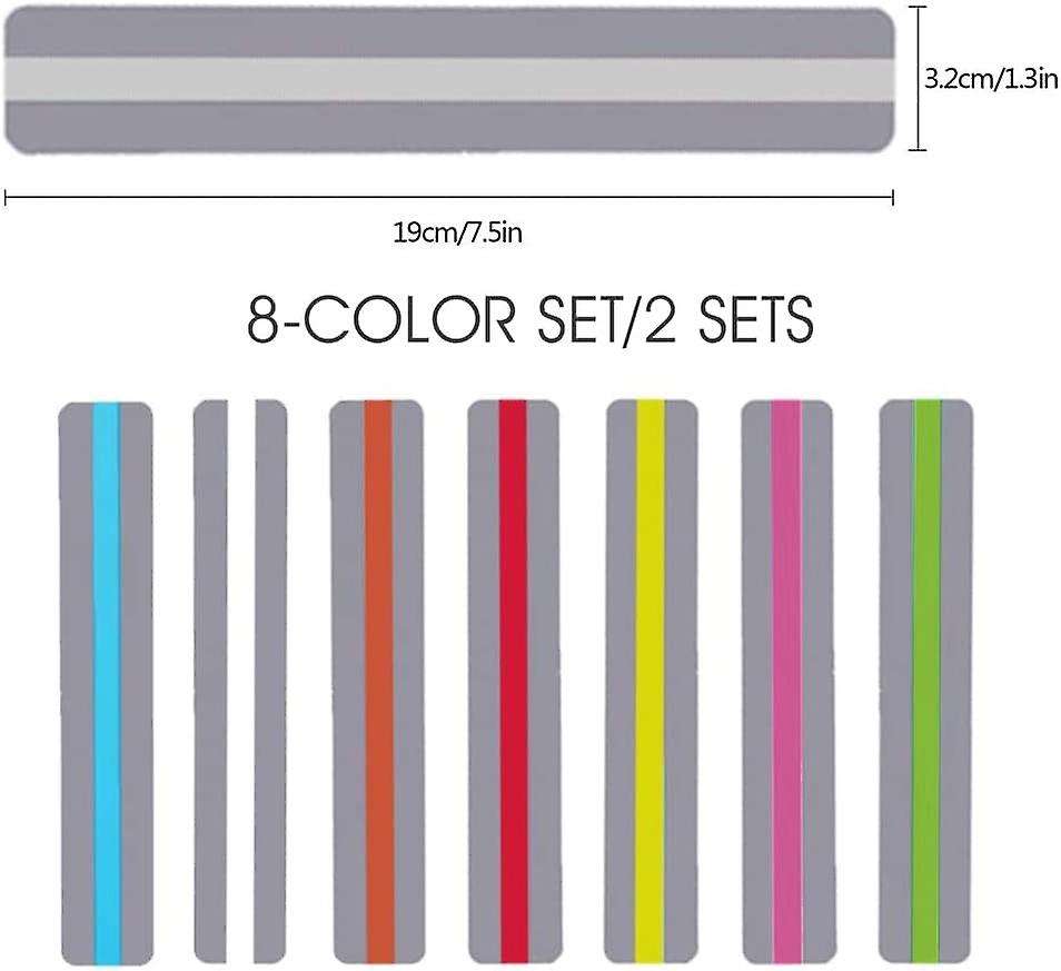 16 Pcs Reading Ruler, Dyslexia Guided Reading Strip, Colored Highlight ...