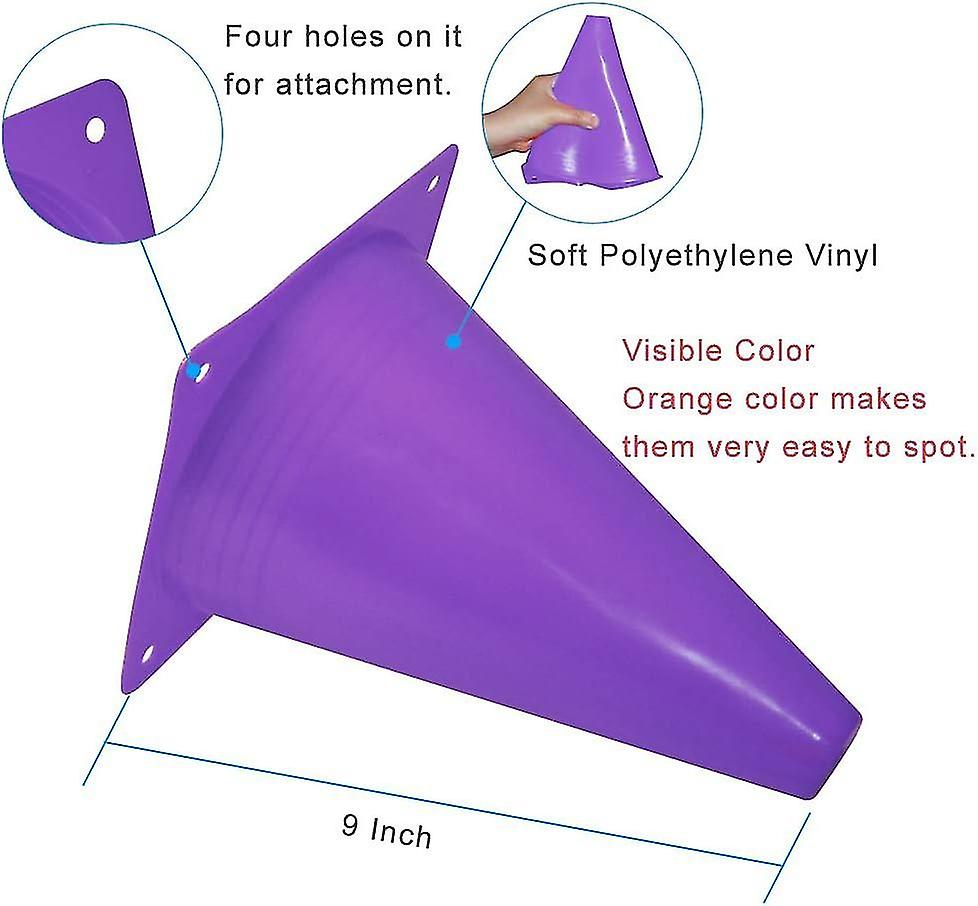 10 Pack 9 Inch Plastic Training Traffic Cones, Purple,Sport Cones ...