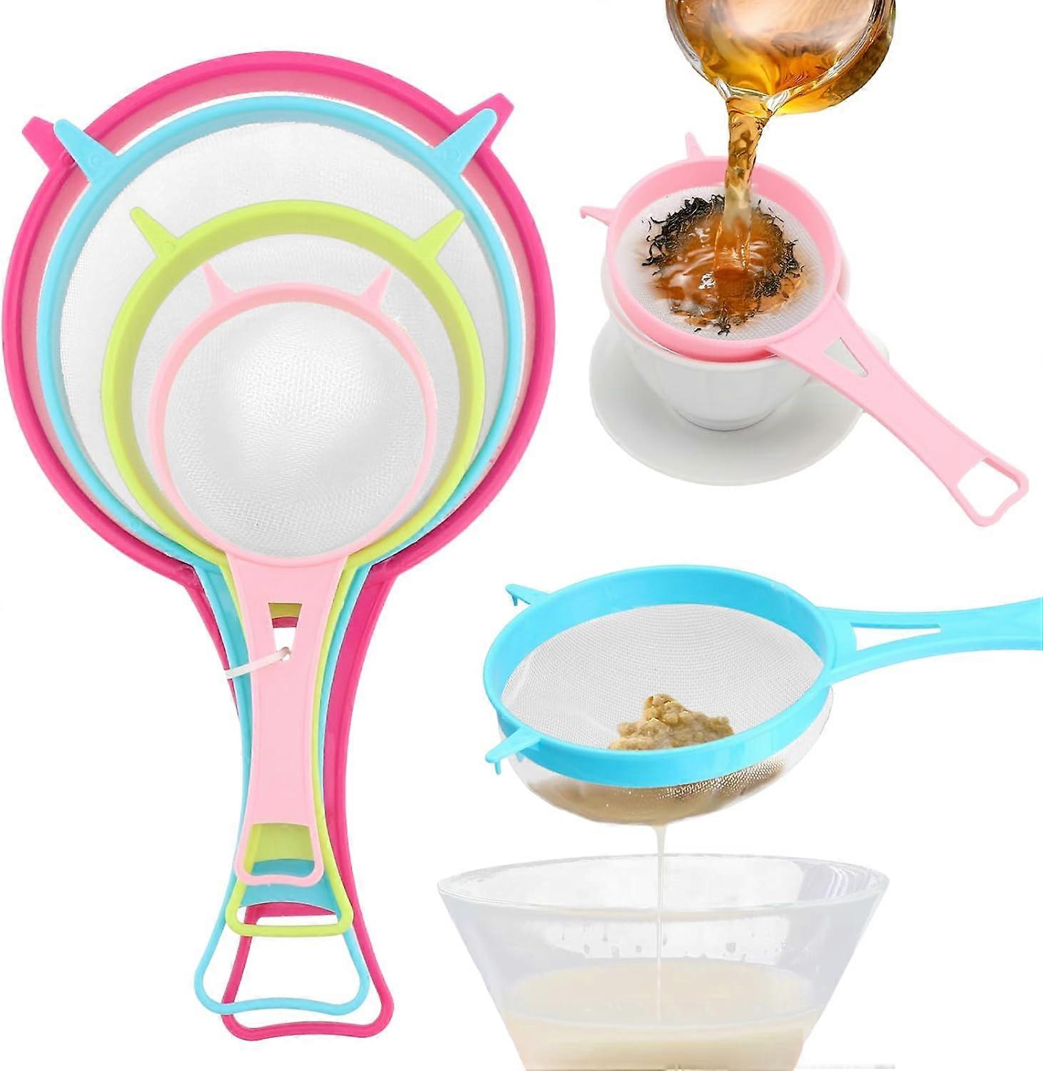 4 Pcs Strainer Set, Multi-Purpose Kitchen Fine Mesh Food Sieve Set with ...