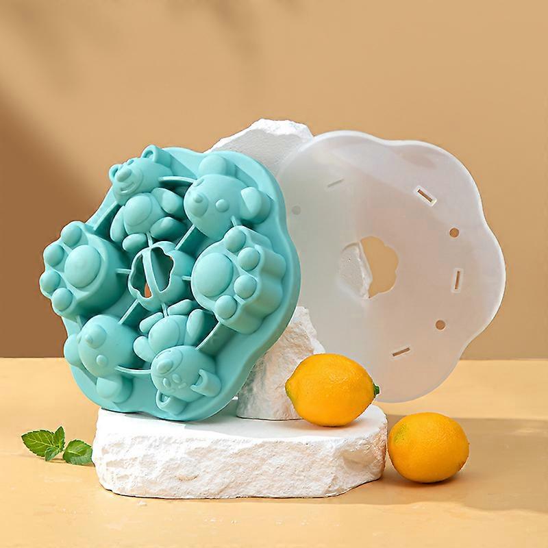 Ice Cube Molds Trays,3 PCS ,6 Cavity Cute Bear Ice Cube Trays with ...