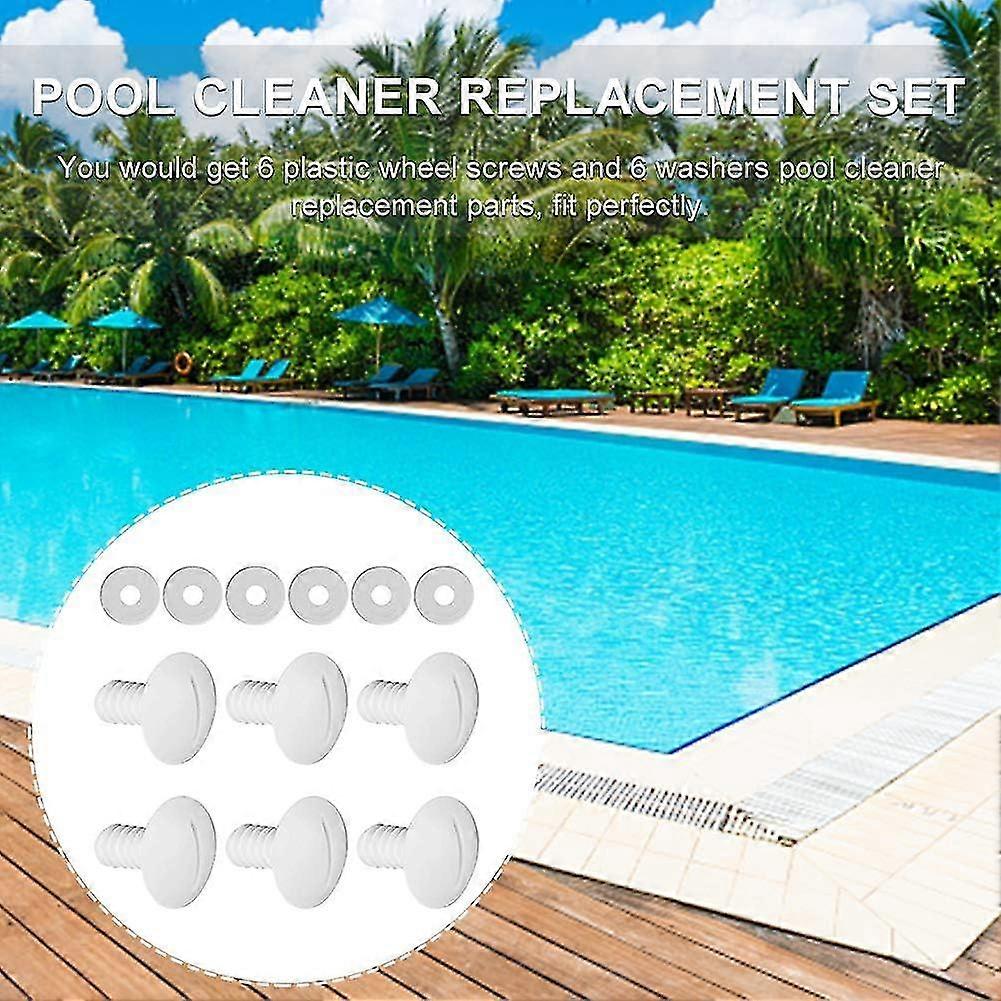 6 Pack Pool Cleaner Replacement Pool Wheel Screws 180 280 C55 with ...