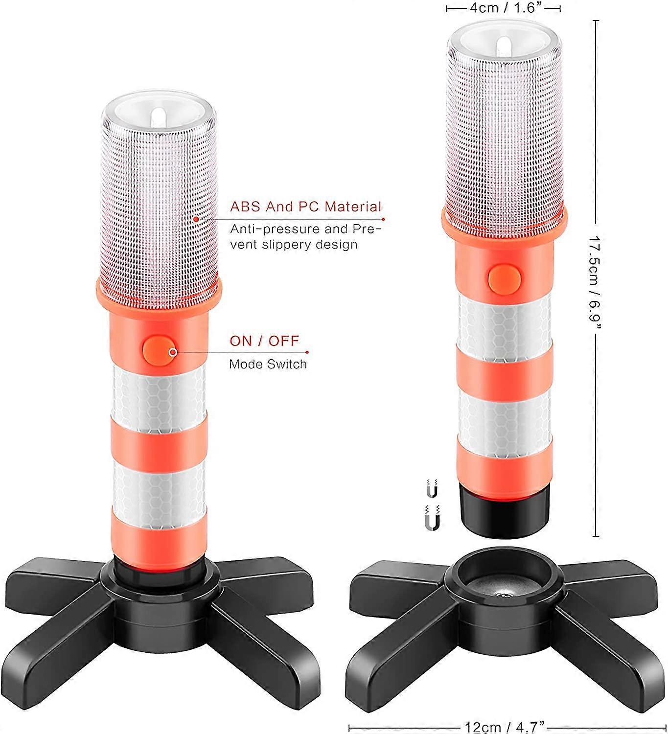 LED Road Flashes Light, 2pcs Car Roadside Emergency Flashing Safety Kit ...