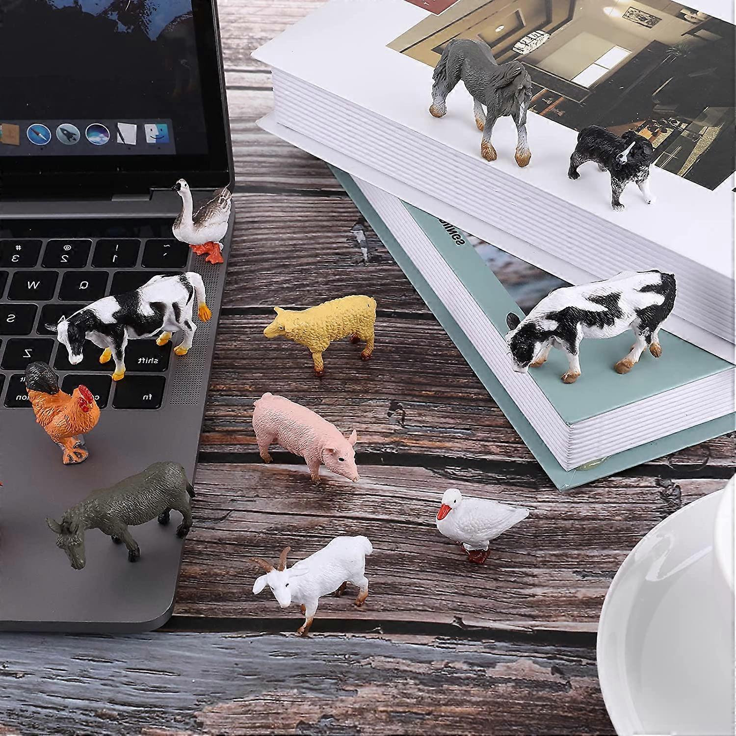 12PCS Realistic Animal Figures Barn Animal Model Educational Learning ...