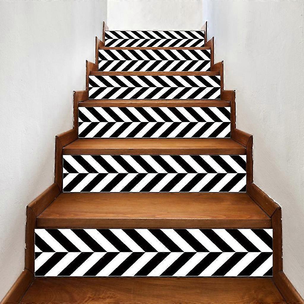 6pcs Streak Tile Floor Stair Sticker Pvc Kitchen Decoration Waterproof ...