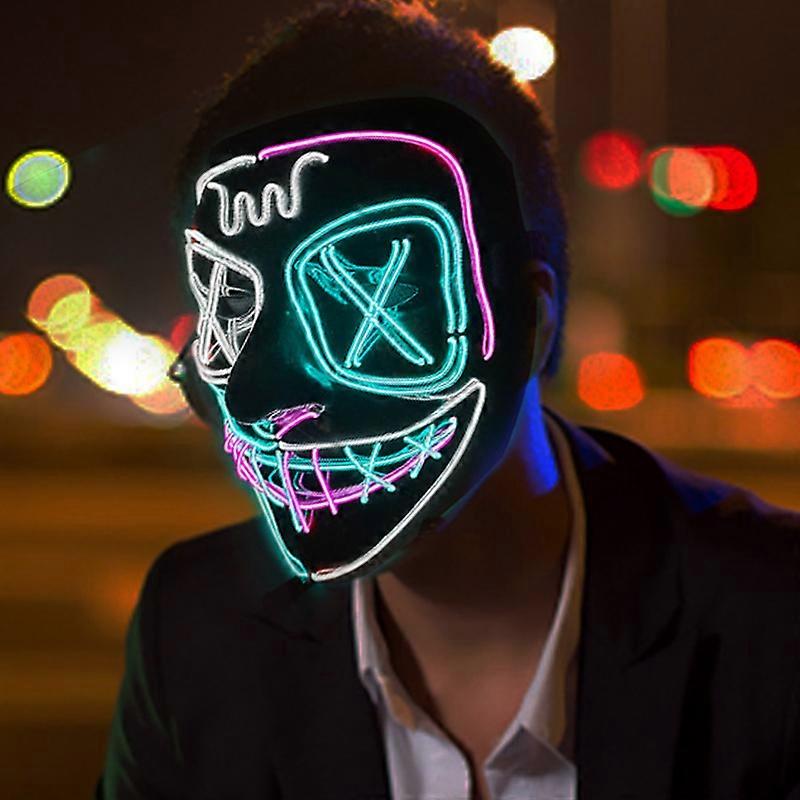 Wireless Halloween Neon Led Purge Mask Masquerade Carnival Party Masks ...