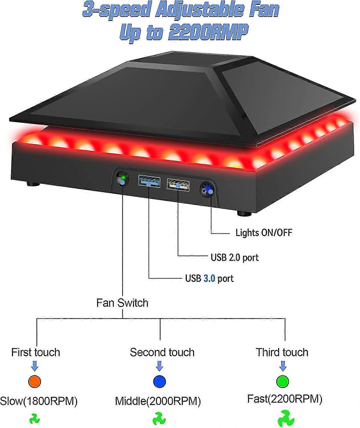 Cooling Fan Compatible Xbox Series X With Rgb Led Light, 3 Gears ...