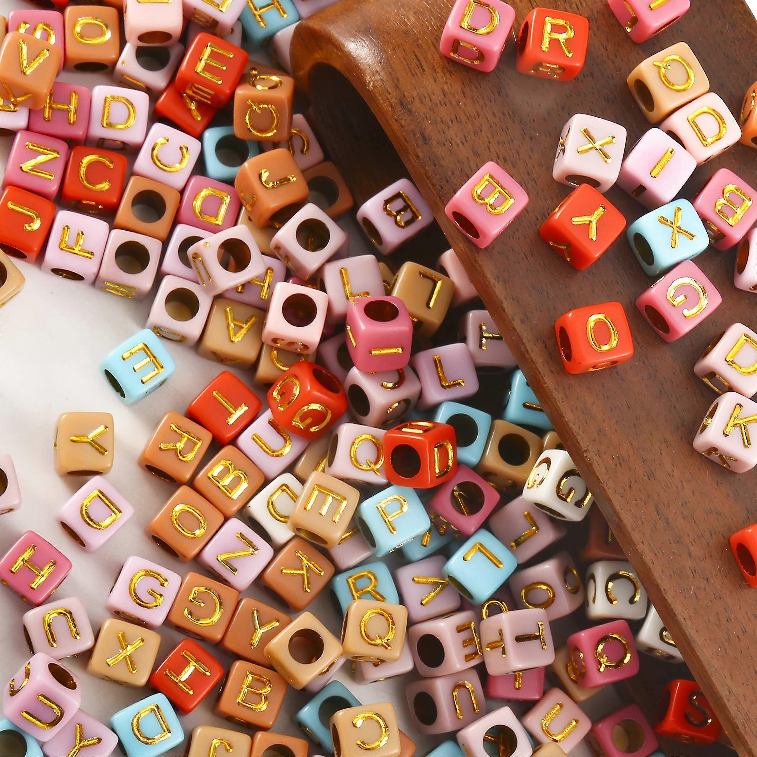 Letter Beads for Threading Approx. 1000 Pieces Colourful Letter Beads ...