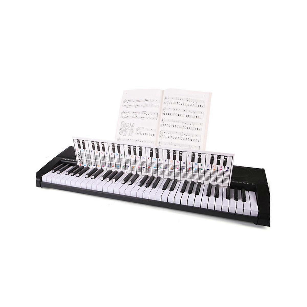 61Keys 88 Keys Piano Keyboard Reference Chart Five Line Piano Reference ...