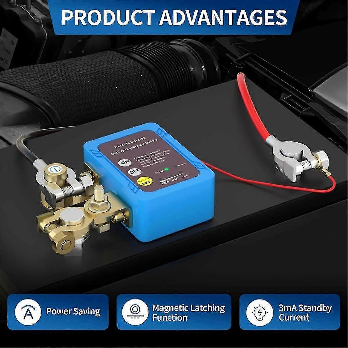 12V 240A Remote Battery Disconnect Switch, Automatic Power Off Switch ...