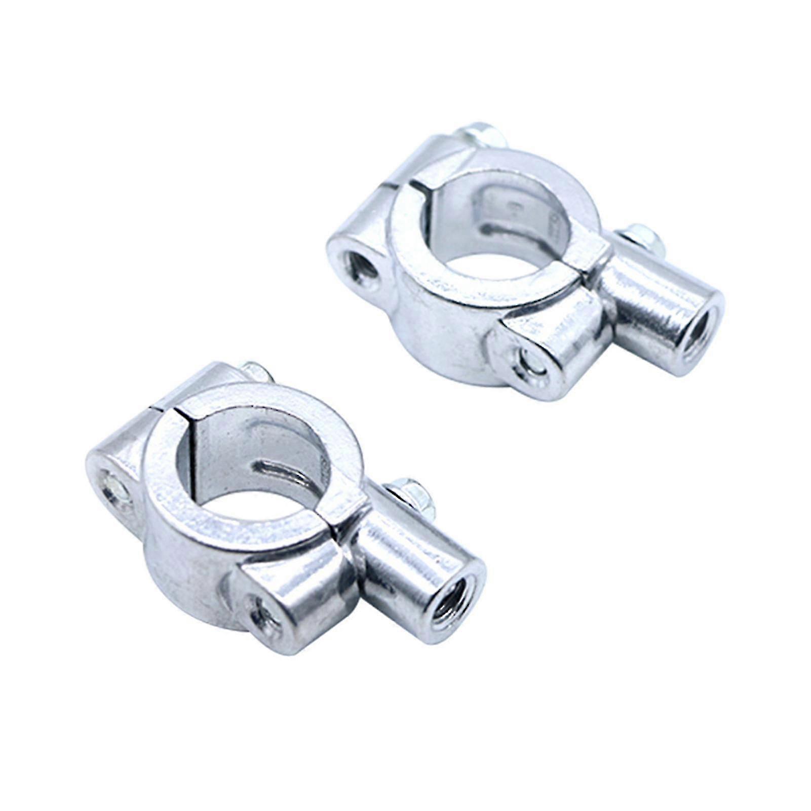 Silver Handlebar Mirror Mount Clamp Aluminum Handlebar Rearview Side ...