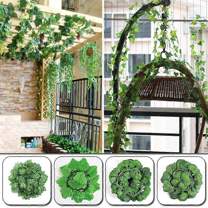 2.3m Artificial Plants Rattan Creeper Grape Green Leaf Ivy Vine Garland ...