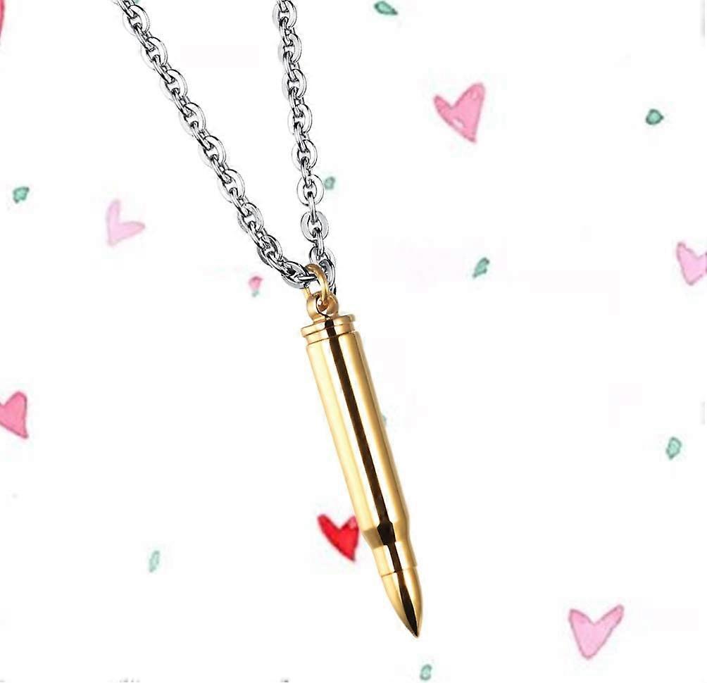 Bullet Necklace Titanium Steel Bullet Pendant Chain Punk Gothic ...