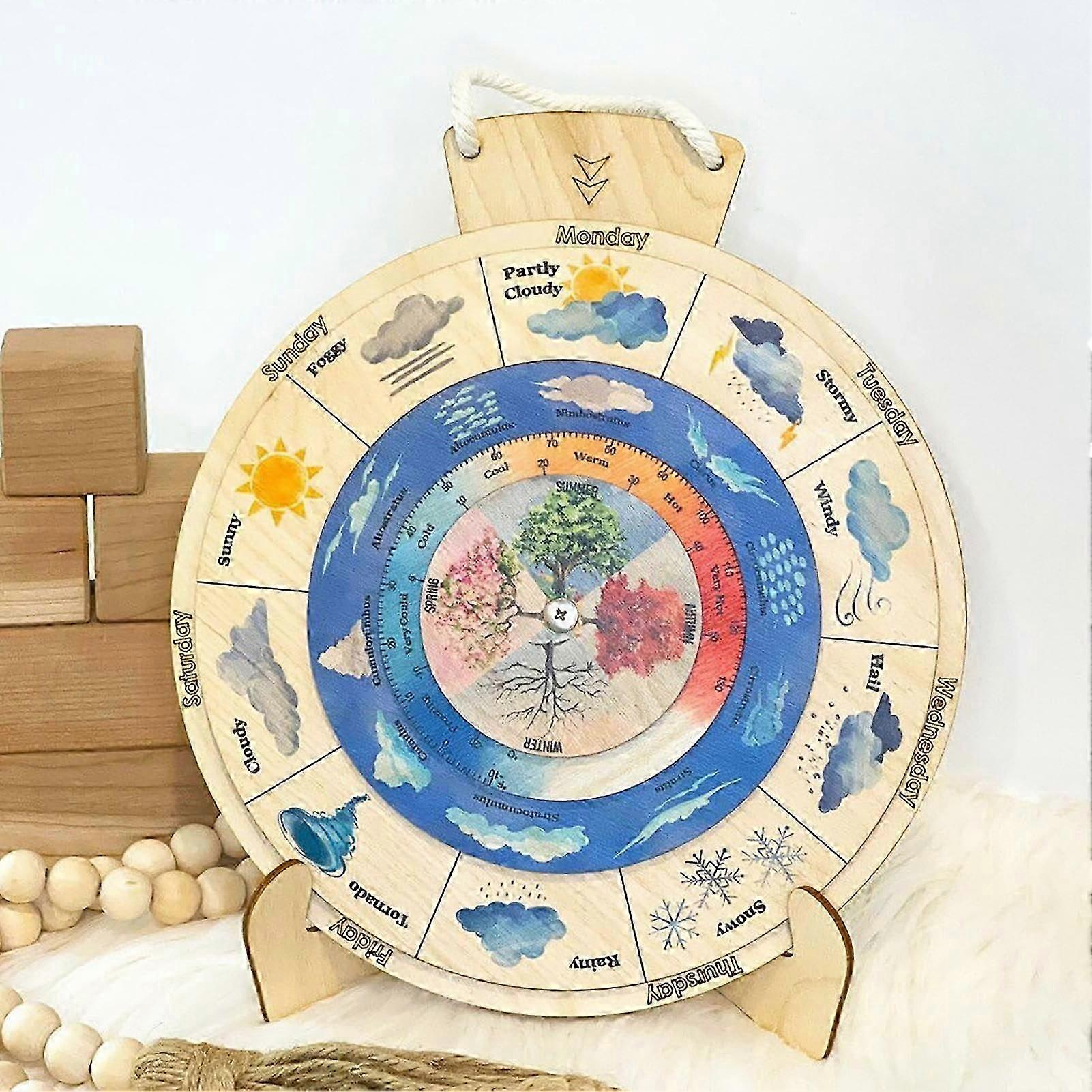 Weather Calendar Card Circle Four Seasons Wheel with Lanyard Smooth ...