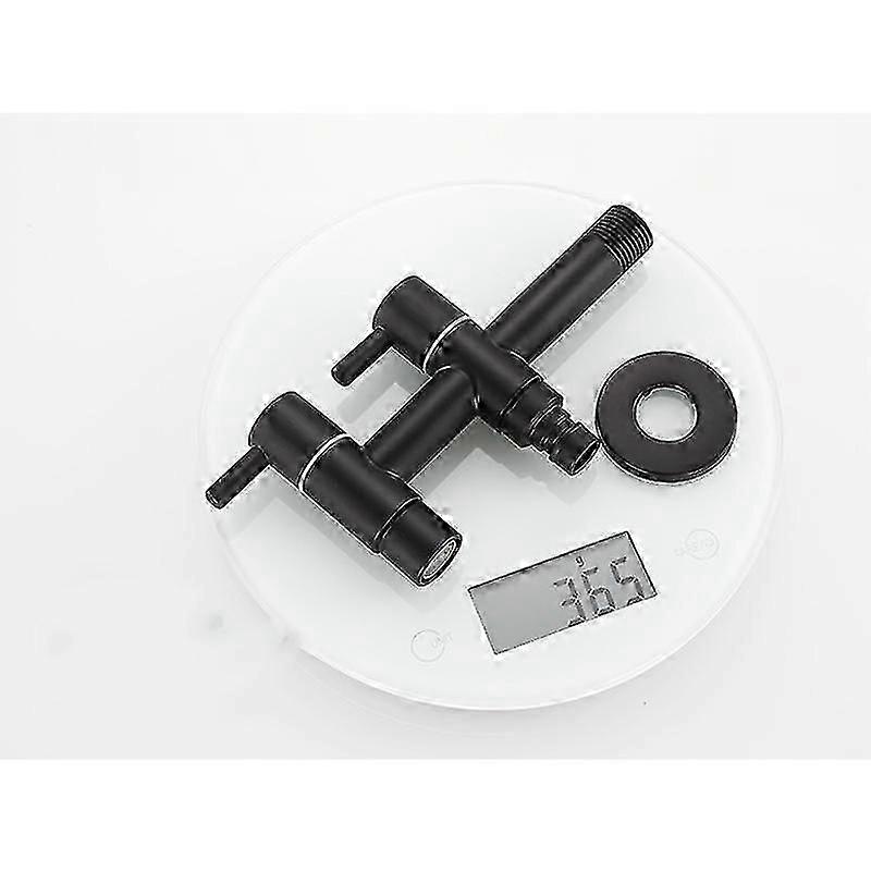 304 Stainless Steel Black Washing Machine Faucet 1in 2 Out Double ...
