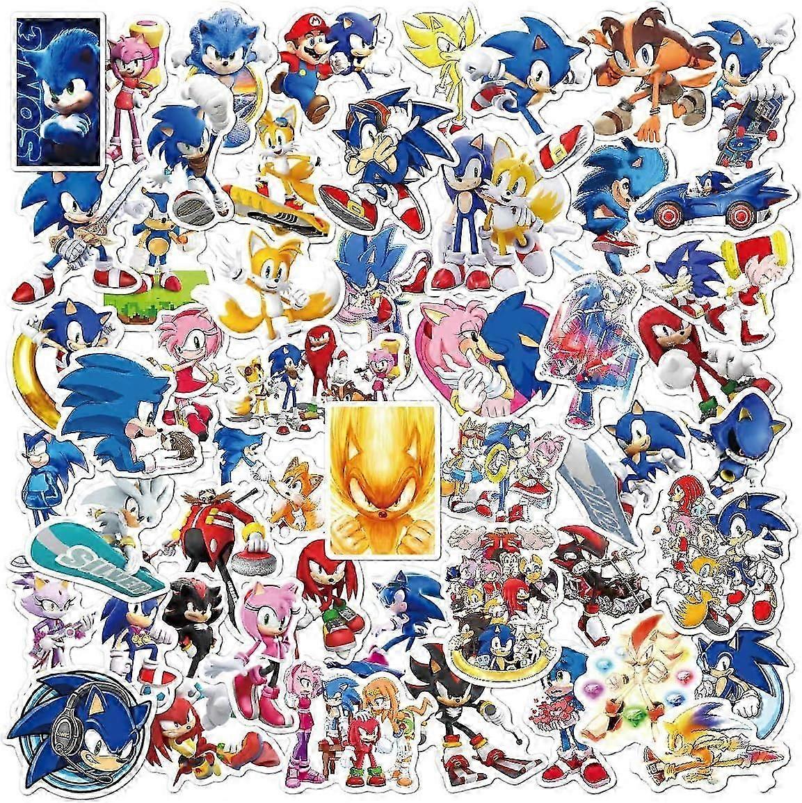 50pcs Sonic Waterproof Stickers Cute Stickers For Water Bottles ...