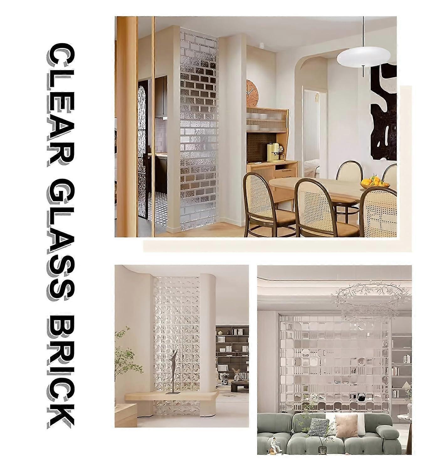 Clear Transparent Glass Block Rectangular Solid Glass Brick for Privacy Protection for Office ...