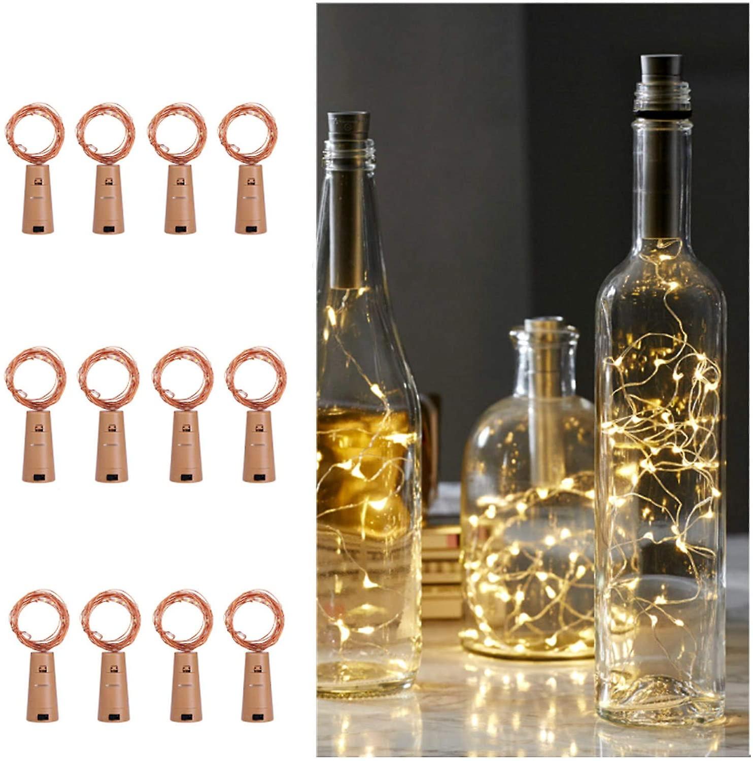 2m Bottle Light Warm White (10 Pieces), Battery Operated Light Chain ...