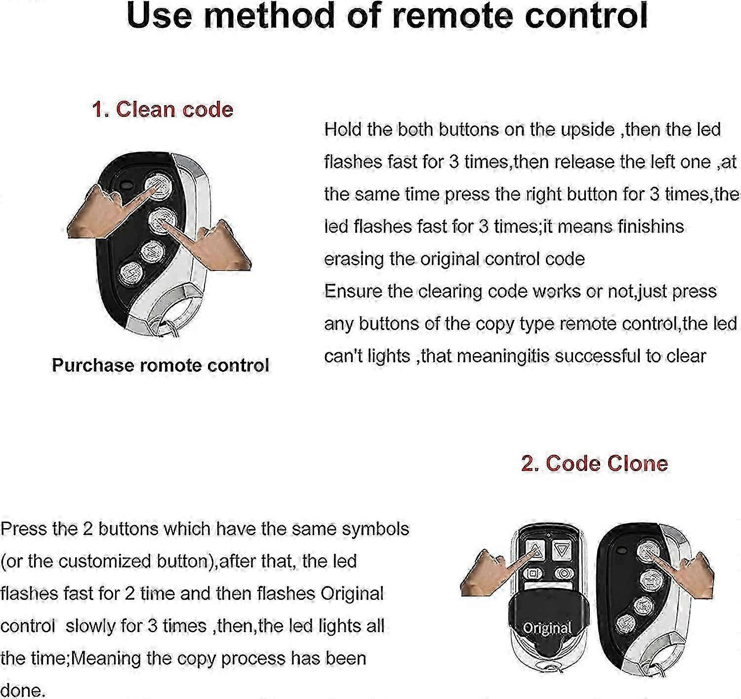 2026 Universal Remote Controls, Fixed Code, with 433.92MHz Frequency ...