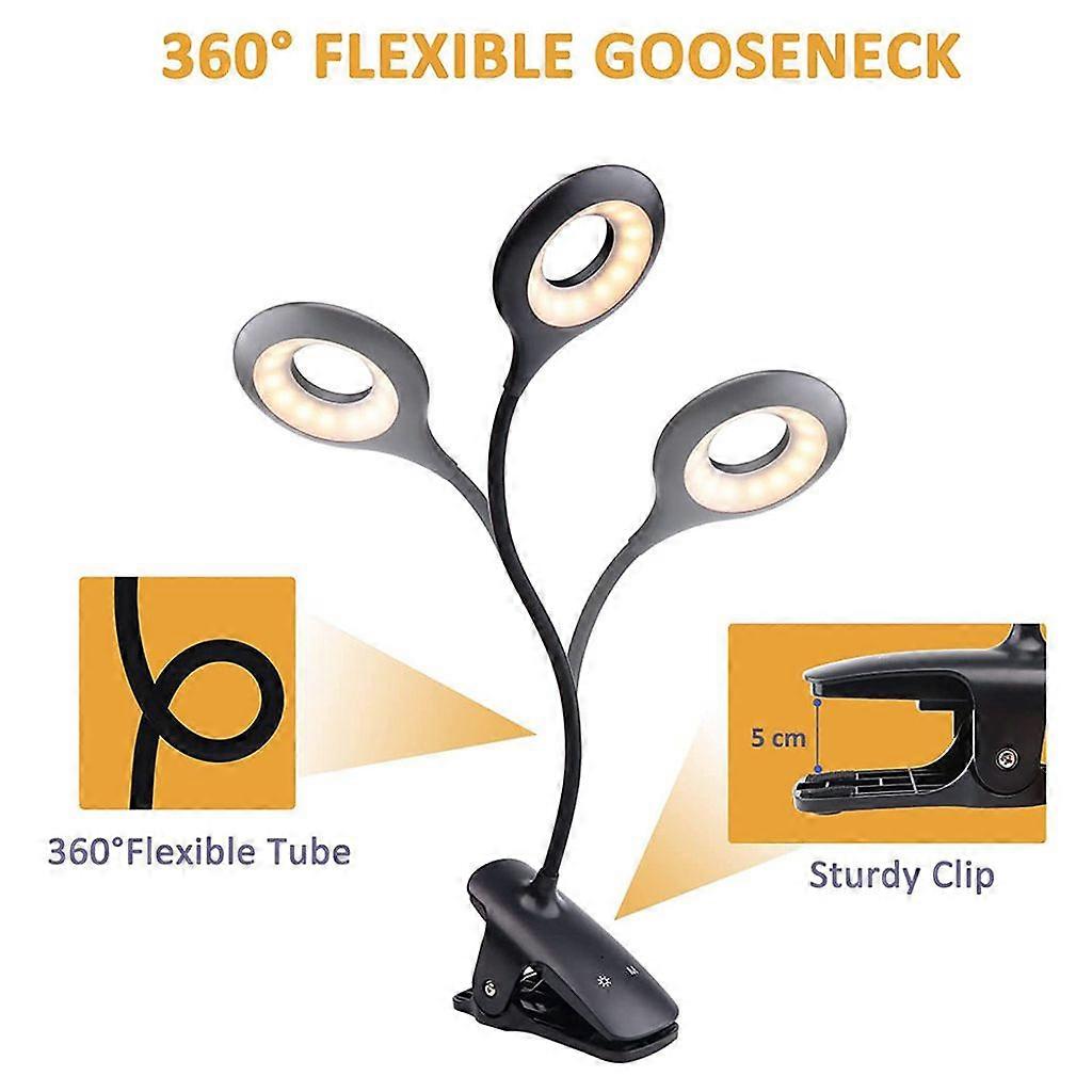 LED Clamp Reading Lamp, Gooseneck Adjustable Light for Home or Office ...